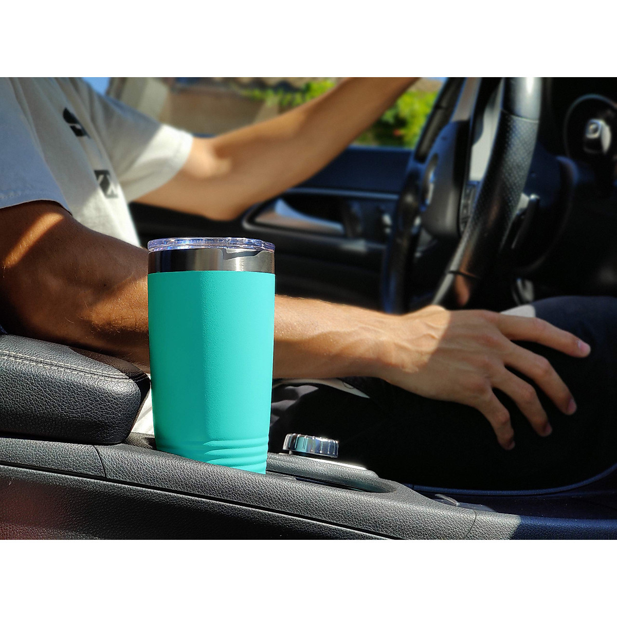 LaserGram 20oz Vacuum Insulated Tumbler Mug, Flag of South Carolina, Personalized Engraving Included (Teal)