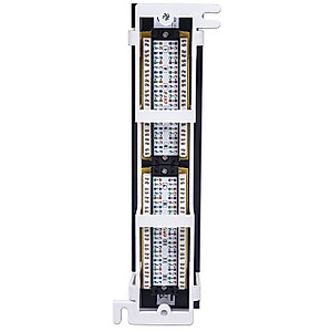 Intellinet 12 Port Cat6 Network Patch Panel Wall-Mount with 89D Bracket – Installer Grade 3mm 50 Micro-inch Gold Plated Jack Contacts - Black 560269