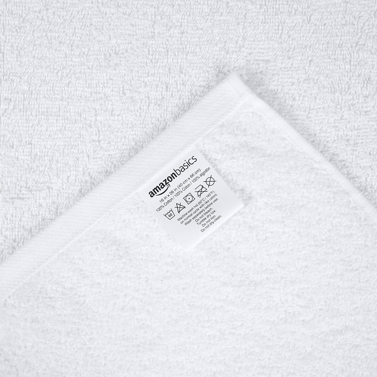 Amazon Basics Cotton Hand Towel - 12-Pack, White
