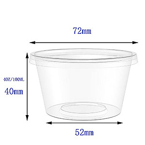 XINGLIAN 50 Pack 4 Ounce Clear Slime Foam Ball Storage Containers with Lids for DIY Craft Making