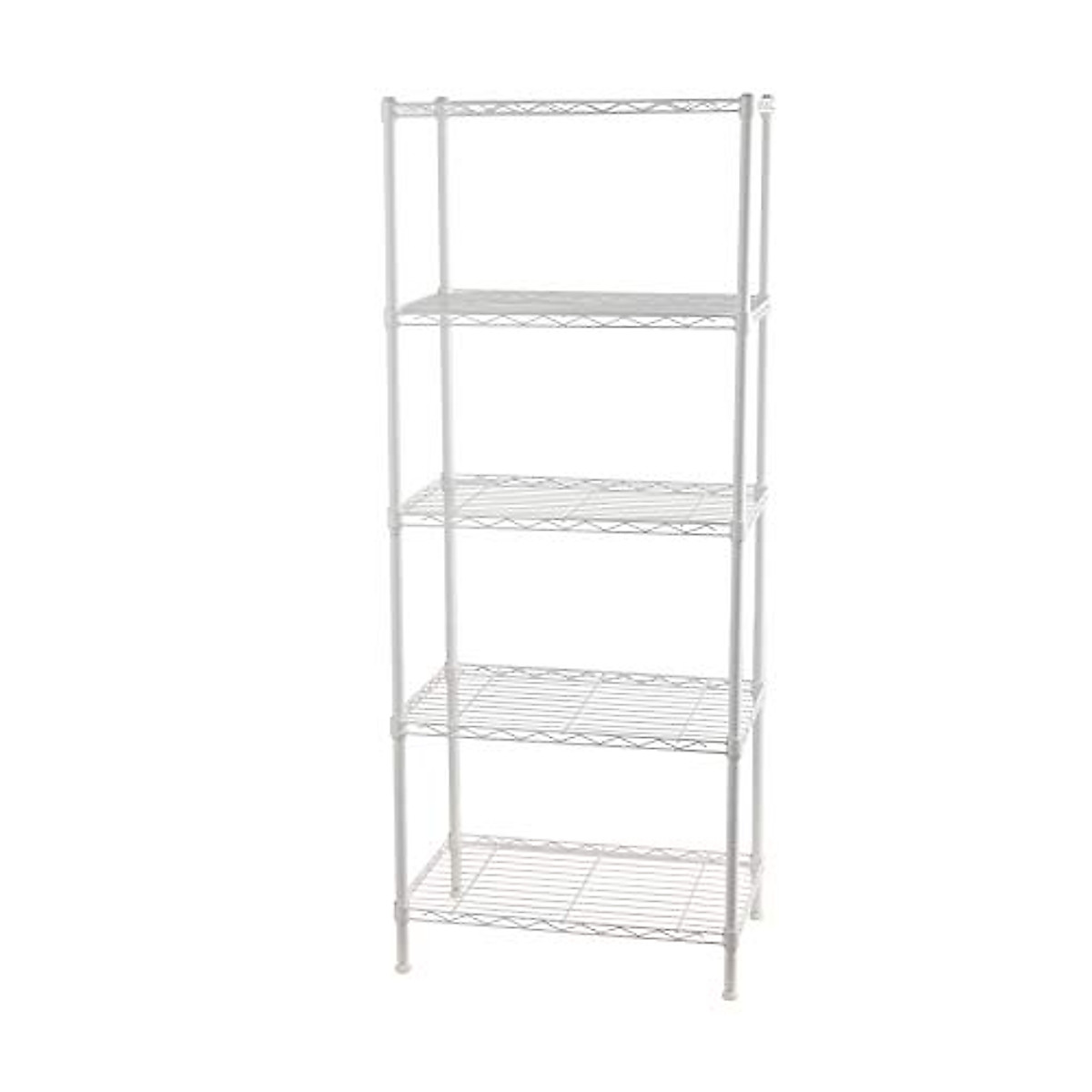 Multi-use Shelving Unit 5-Tier Space-Saving Metal Shelving Storage Rack Heavy Duty Metal Shelf Organizer for Home Office Kitchen Bathroom Garage Closet Dormitory 5 Tier Metal Shelf 21x13x55