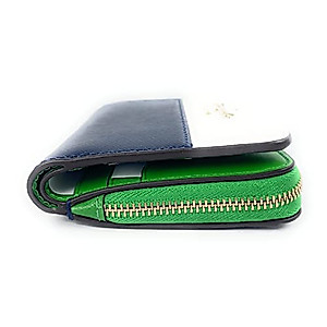 Kate Spade New York Staci Colorblock Small L-Zip Bifold Wallet in Verona Green Multi
