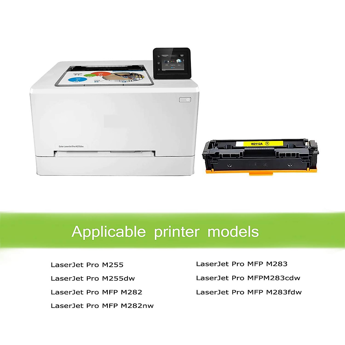 Awesometoner Compatible Toner Cartridge Replacement for HP 206A W2112A use with Color Laserjet Pro M255, M255dw, MFP M282, M282nw, MFP M283, M283cdw, M283fdw - NO CHIP (Yellow, 1-Pack)