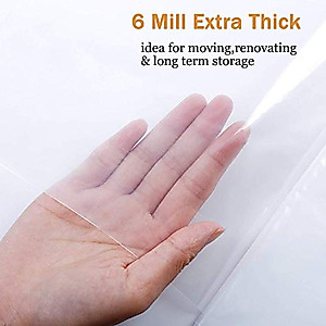 STARTWO Furniture Cover Plastic Bag Plastic Couch Cover Heavy Duty Water Resistant Thick Clear | Sofa Slipover for Moving and Long Term Storage 42”(Width) x 34”(Depth) x 42"(Height)