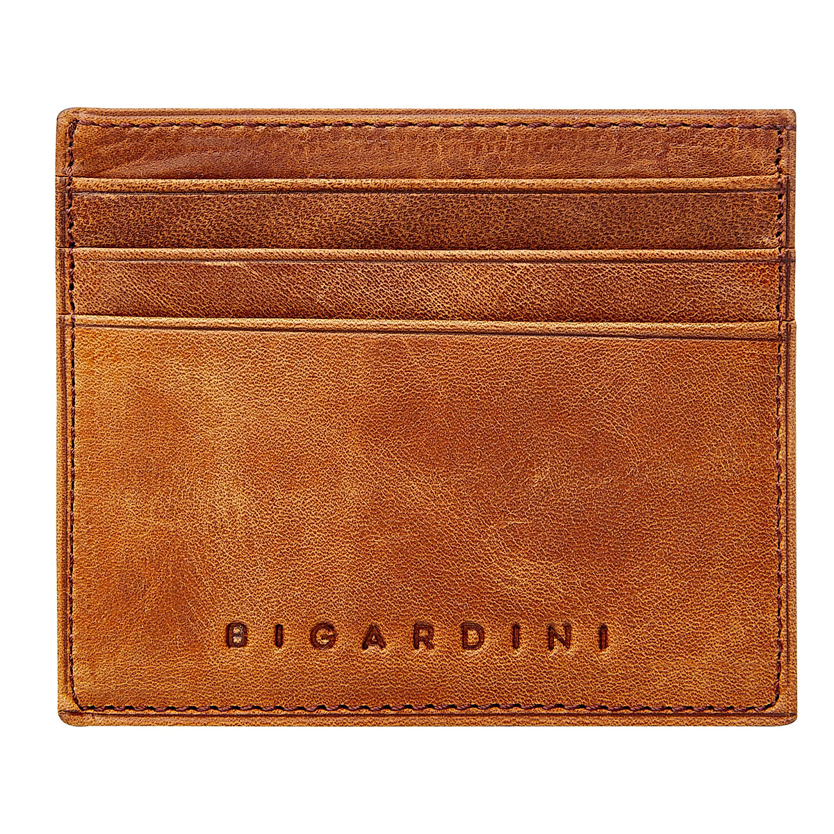 Bigardini Slim Minimalist Leather Card Wallet For Men & Women - RFID Blocking Leather Card Holder Wallets (Brown)