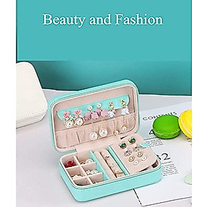 ZZYINH AN207 Simple and Portable Jewlery Box Ear Stud Storage Box Ring Casket Beauty Gift Jewelry Box Small Jewelry (Color : Green)
