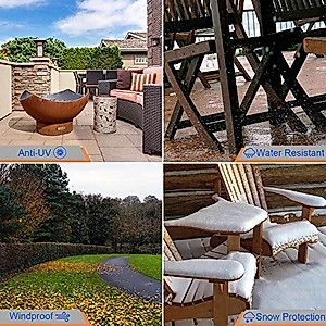 Finnhomy Waterproof Patio Lounge Chaise Chair Covers Set of 2 600D Heavy Duty Outdoor Chaise Lounge Cover Furniture Covers 78" L X 30" W X 31" H, Brown