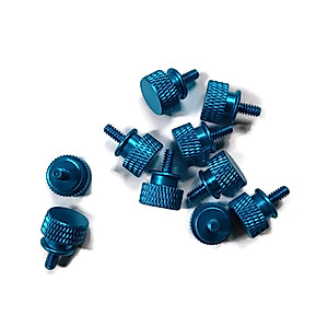 Primeonly27 10x Anodized Aluminum Computer Case Thumbscrews 6-32 Thread Computer Cover Power Supply PCI Slots Hard Drives DIY Teal Blue