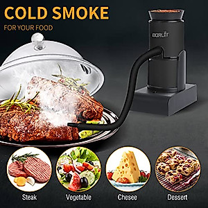 Portable Smoking Gun Wood Smoke infuser Kit, Handheld Cocktail Smoker, Kitchen Food Smoker for Meat Drinks Cheese BBQ Pizza Salmon Sous Vide, Wood Chips Included