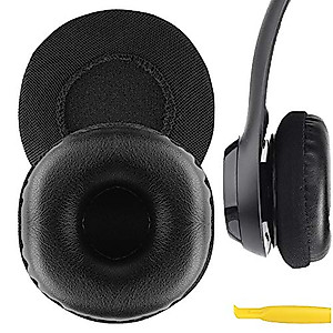 Geekria QuickFit Protein Leather Replacement Ear Pads for Logitech H390, H600, H609, Headphones Earpads, Headset Ear Cushion Repair Parts (Black)