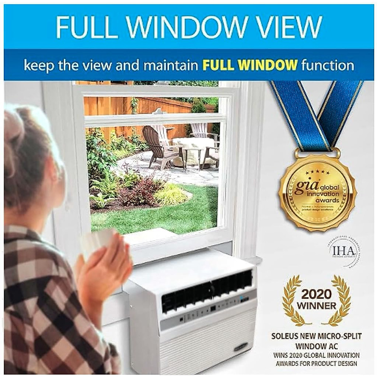 Soleus Air 10,000 BTU Window Air Conditioner with 10,000 BTU Heater, 12.5" Extra Thick Wall Compatible, Wi-Fi Enabled, Saddle Mount, and Quiet Operation in White