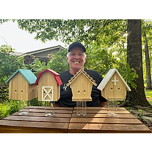 GRTRE 1 Pack Wood Carpenter Bee Trap for Outside - Wood Boring Bee Trap - Best Bee Trap - Nature Shed Style Carpenter Bee Traps Outdoor Hanging - Insect Traps Removes Carpenter bee