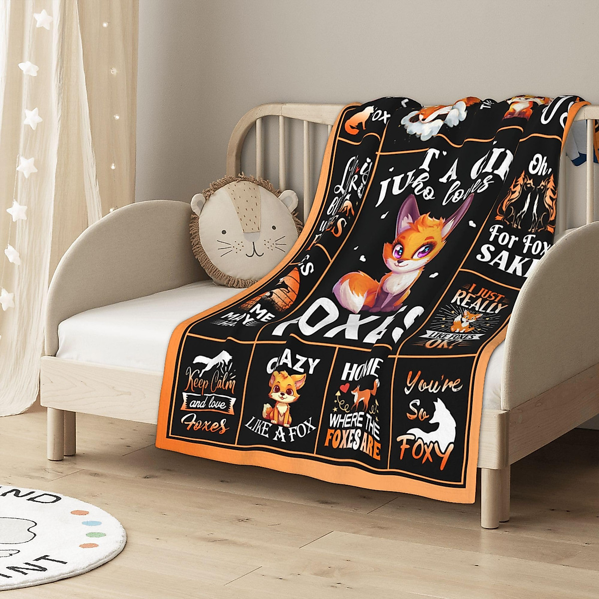 Kieetlan Fox Blanket Gifts, Fox Gifts for Girls, Just A Girl Who Loves Fox, Gifts for Fox Lovers,Fox Party Decorations Blanket 40”x50”