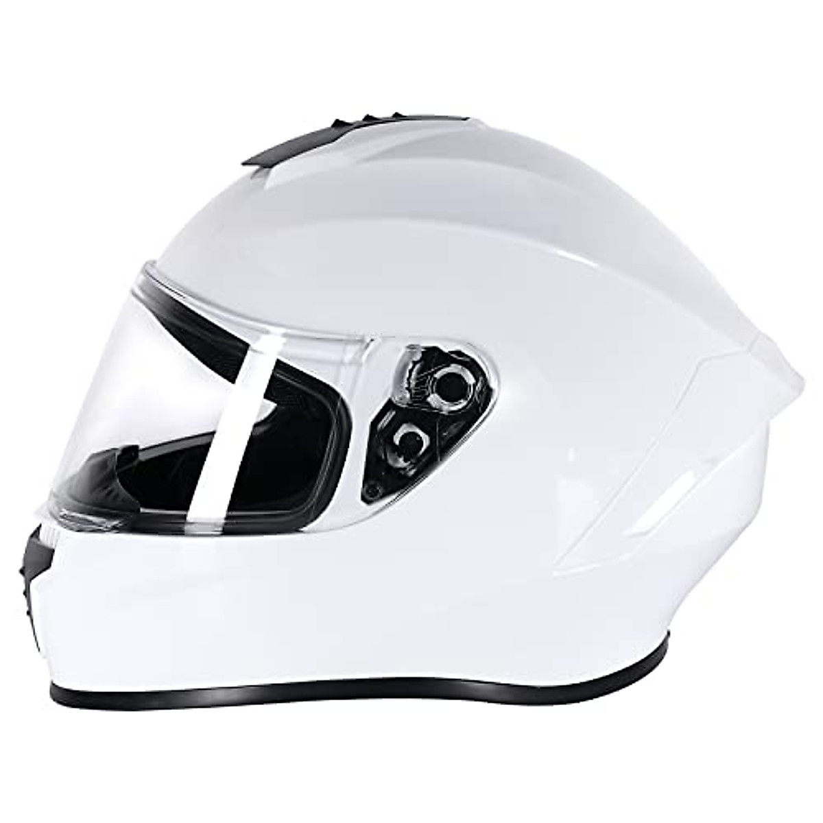 Full Face Motorcycle Street Bike Helmet with Motorcycle Gloves for Men and Women + 2 Visors DOT Model and Helmet Lock for BMX ATV MTB Riding, Road Racing, Cycling(MH-White, Large)