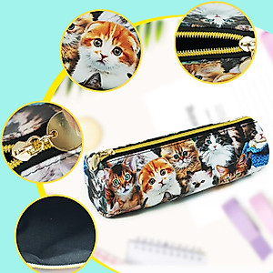 MIKOPNLIW Pencil Case Portable Stationery Bag, Slim Printing Design Zipper Capacity Small Pencil Pouch Cosmetic Organizer Bag for Adult,Student,Artists.