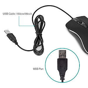Rii RM105 Wired Mouse,Computer Mouse with Colorful RGB Backlight,Comfortable Grip Ergonomic Optical,USB Wired Mice Support Windows PC, Laptop,Desktop,Notebook,Chromebook
