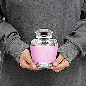Trupoint Memorials Cremation Urns for Human Ashes - Decorative Urns, Urns for Human Ashes Female & Male, Urns for Ashes Adult Female, Funeral Urns - Light Pink, Medium