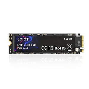 JOIOT 512GB SSD NVMe M.2 Internal Solid State Drive w/V-NAND Technology, Storage and Memory Expansion for Gaming, Max Speed,Black