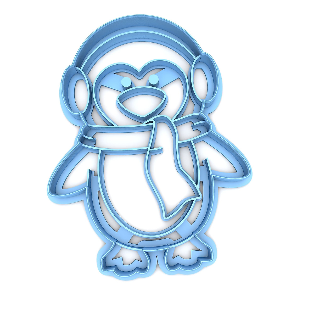 Sweet Prints Inc Penguin with Earmuffs Cookie Cutter - Dishwasher Safe