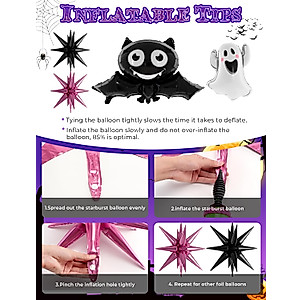 Pink Halloween Balloon Garland Arch Kit,130pcs Halloween Pink Black Silver Balloons With Starburst,Ghost,Bat Foil Balloons for Girl,Birthday,Baby Shower,Spooky One,Halloween Party Decorations