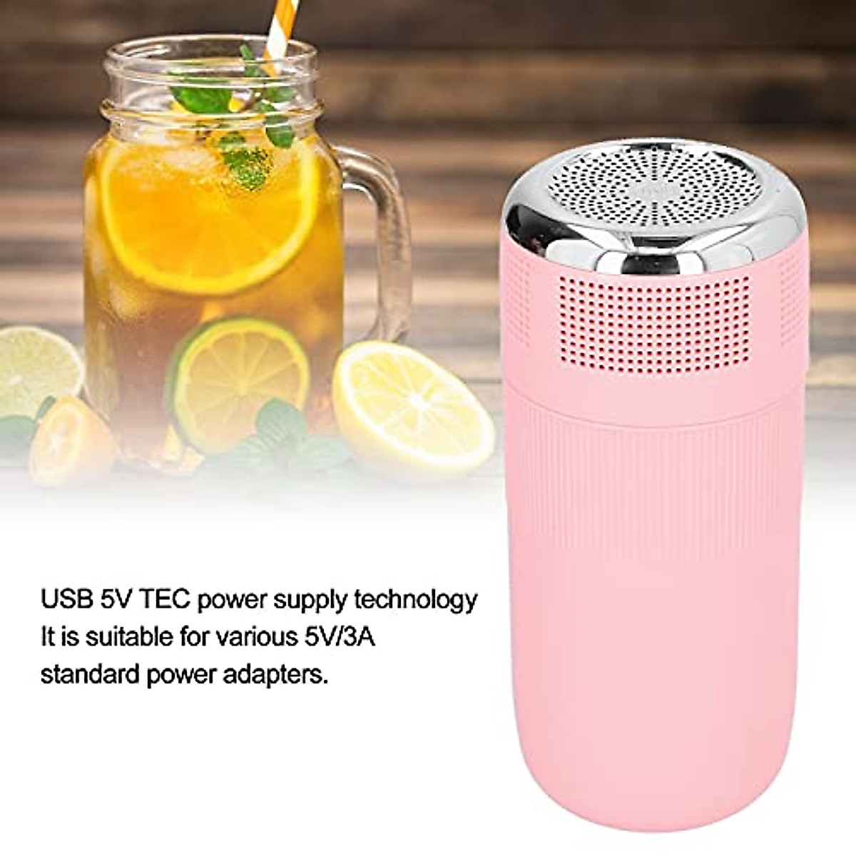 Yosoo Portable Mini Refrigerating Cup with USB Power Supply, Fast Cooling Cup for Home and Outdoor Use 380ml Capacity, Auto Shutdown