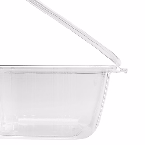 Karat 200 Count Clear PET Hinged Deli Take Out Containers - 32 oz Plastic Clamshell Food Containers, Disposable Square to Go Boxes, Ideal for Pasta Salads, Fruit, Deli Sides and More, FP-HDC32