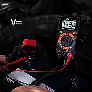 KAIWEETS Digital Multimeter with Case, DC AC Voltmeter, Ohm Volt Amp Test Meter and Continuity Test Diode Voltage Tester for Household Outlet, Automotive Battery Test (Anti-Burn with Double Fuses)