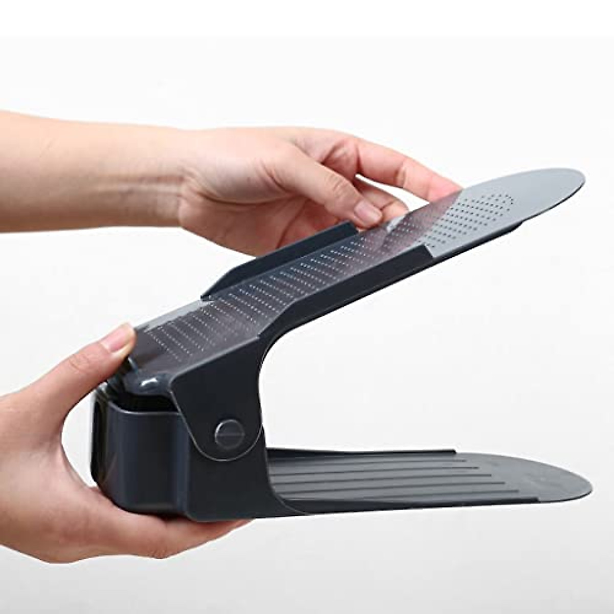 LUVADU ZCX Shoe Slots Organizer 4-Level Adjustable Shoe Stacker,5PCS Space Saver Shoe Stacker Storage Adjustable Double Deck Rack Shoe Racks (Color : B)