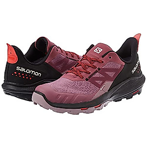 Salomon Women's OUTPULSE Gore-Tex Hiking Shoes for Women, Tulipwood/Black/Poppy Red, 8