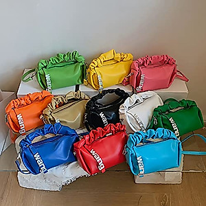 Top-handle shoudlder for women Ruched hobo Purses Handbags Crossbody Bags Satchel Clutch Tote Bag (Blue)