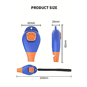 Dog Training Clicker with Whistle and Wrist Strap - Positive Behavior Reinforcer for Pets - All Ages, Puppy and Adult Dogs - Use to Reward and Train - Dog Whistle Included (Blue)