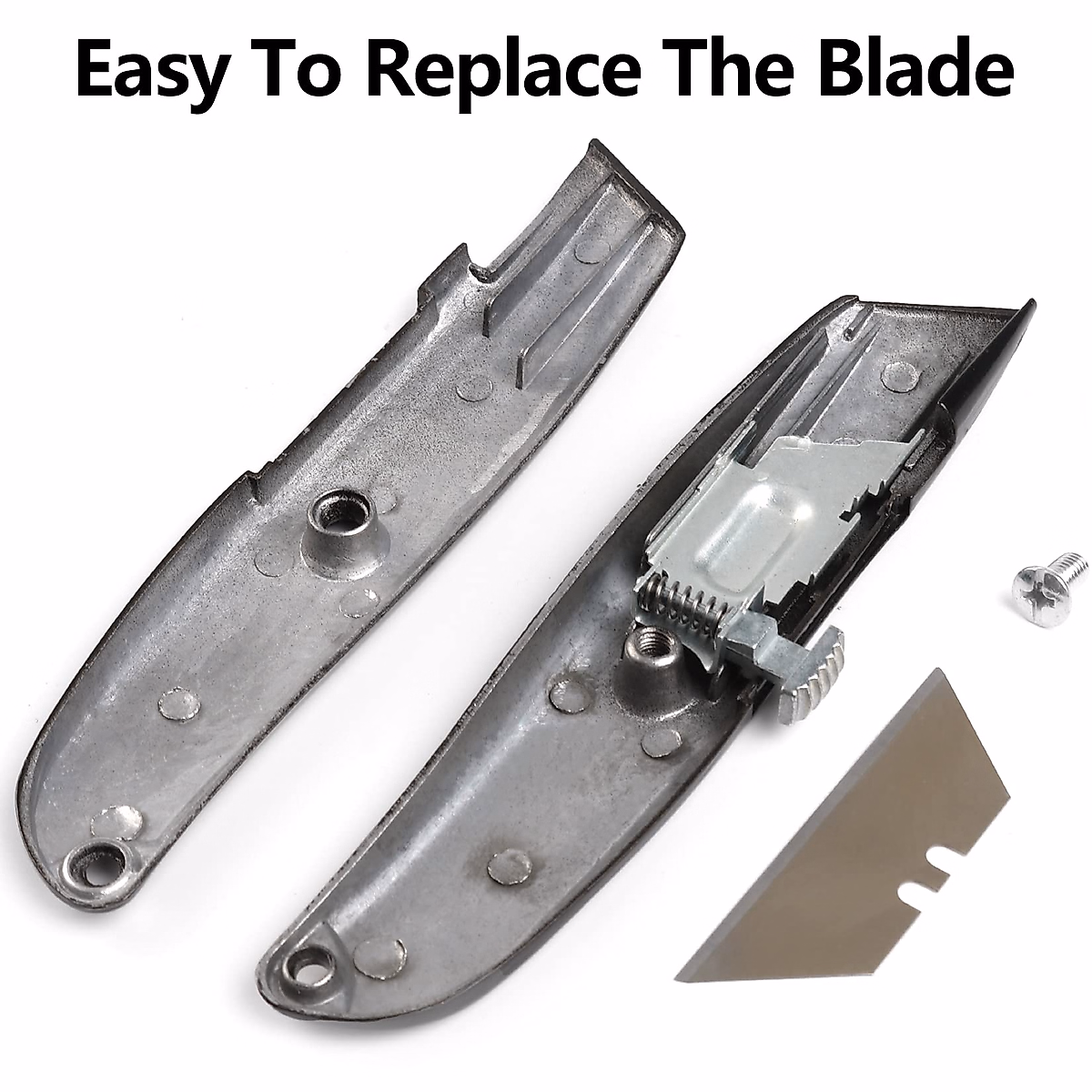 DIYSELF 2Pack Utility Knife Box Cutter Retractable Blade Heavy Duty(Black)