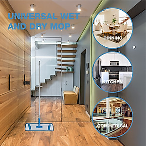 DIRT RUSHER 6 Pack Microfiber Cleaning Mop Pads: Reusable/Washable Floor Cleaning Wet Pads Replacement for Hard Surface Laminate Wood, Fit for Bona Family of Mops,ATDSS76001TB