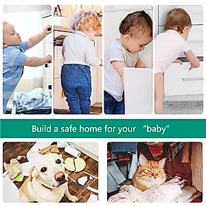 Wihano Child Safety Locks for Cabinets and Drawers (4 Pack) | Adjustable Baby Drawer Lock with Acrylic Adhesive, Baby Safety Lock for Cabinets, Drawers, Refrigerator | No Drilling