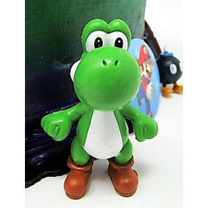 Mario Brothers Birthday Party 22 Piece Mario Birthday Cake Topper Featuring Mario, Luigi, Bullet, Toad, Mushroom, Goomba, Koopa, Shy, Bomb, Lakitu Spiny, Mario Coins, Large Bomb, and 6 Mario 1"