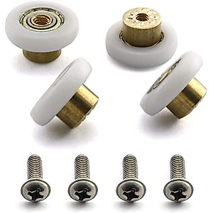 4 Sets Shower Door Rollers Runners Wheels Replacement Part Bathroom Glass Shower Sliding Door - 19mm x 5mm