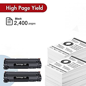 137 Toner Cartridge 2-Pack Compatible Replacement for Canon 137 Black Toner Cartridge CRG137 for ImageCLASS D570 MF232w MF242dw MF236n MF249dw MF244dw MF247dw MF227dw MF229dw Printer Toner