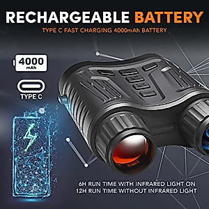 GTHUNDER Night Vision Binoculars - 4K Rechargeable Infrared Digital Night Vision Goggles with Distant Night Visible Range - 32GB TF Card for Media Storage—Perfect for Adventure and Surveillance
