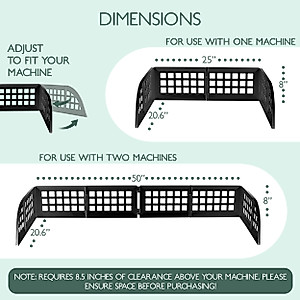 ELTOW Laundry Guard with Silicone Gap Cover, Magnetic Fence for Washer/Dryer to Keep Clothes from Falling Behind, with 8 Strong Magnets, Laundry Room Accessories, Fits Most Washers (Black)