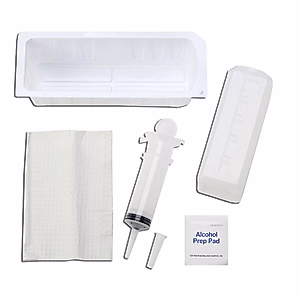 AmeriCan Goods Piston Irrigation Tray Sterile 60ml with Container, Tray, Tip Protector, Drare, Alcohol Prep Pad (1)