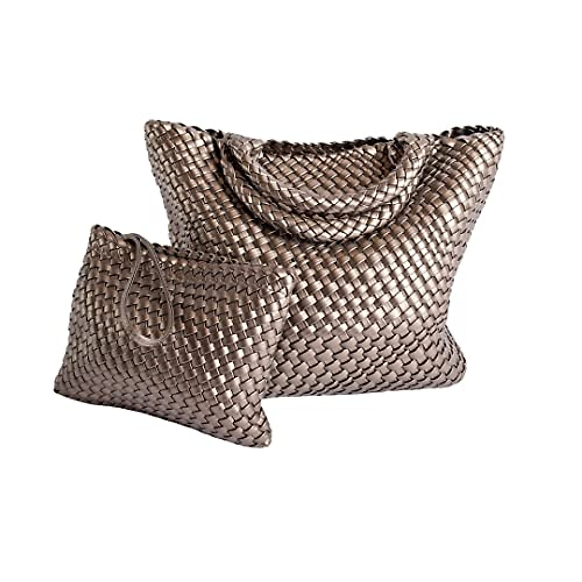Knotted Fashion Woven Bag and Purse | Top Handle Ladies Leather Tote Bag Large Capacity Women Handbags for Shopping, Travelling | Handmade Shoulder Bags