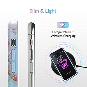 Velvet Caviar Compatible with iPhone XR Cases Marble for Girls & Women - Cute Protective Phone Case (Pink Iridescent Holographic Blue)