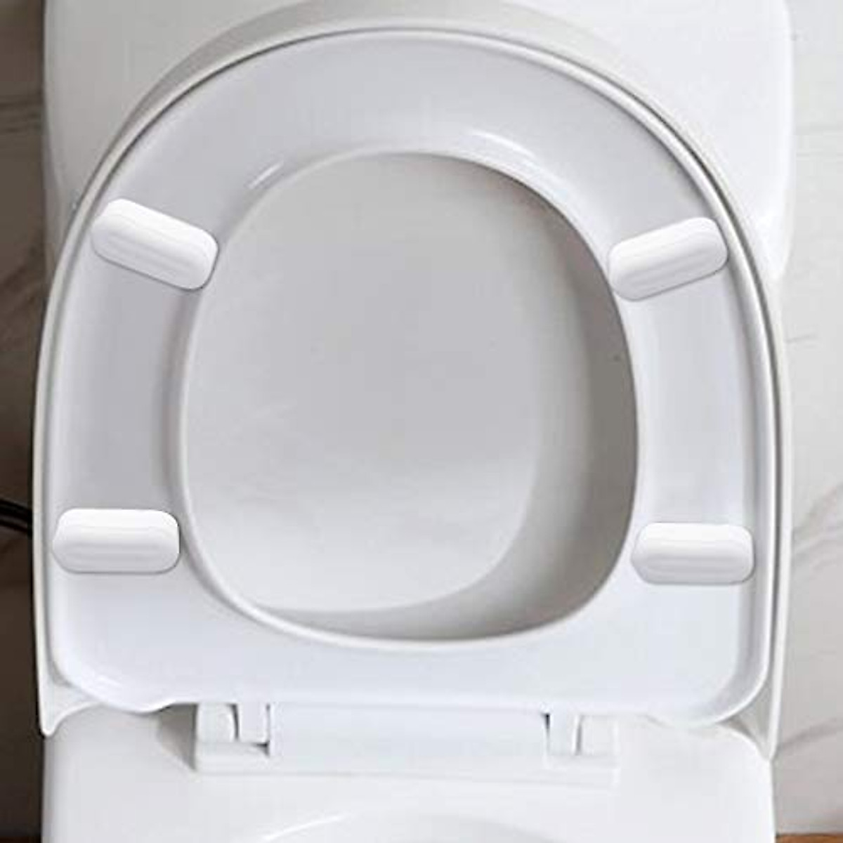 Toilet Seat Bumper Replacement Kit for Bidet with Strong Adhesive, 16 Pcs Topbuti Universal White Toilet Seat Bumpers Pads for Use with Bidets Stick On for Home and Hotel