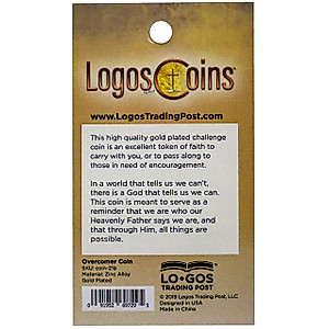 Collectible Christian Coin, for Men and Boys “I Can Do All Things” Philippians 4:13, Overcomers, Steadfast, Restored, Firm, Strong Sentiment. 2" Gold Plated Challenge Coin. Overcoming The World