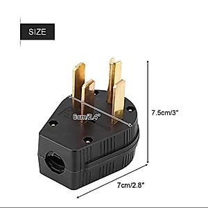 NEMA 14-50P 50A 125/250V Straight Blade Four Pin US Plug Four Holes Plug for Generator Dryer RV