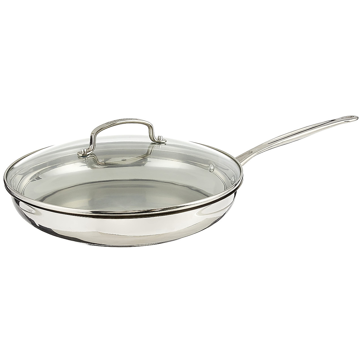 Cuisinart 722-30G Chef's Classic 12-Inch Skillet with Glass Cover & 722-24 10-Inch Chef's-Classic-Stainless-Cookware-Collection, Open Skillet