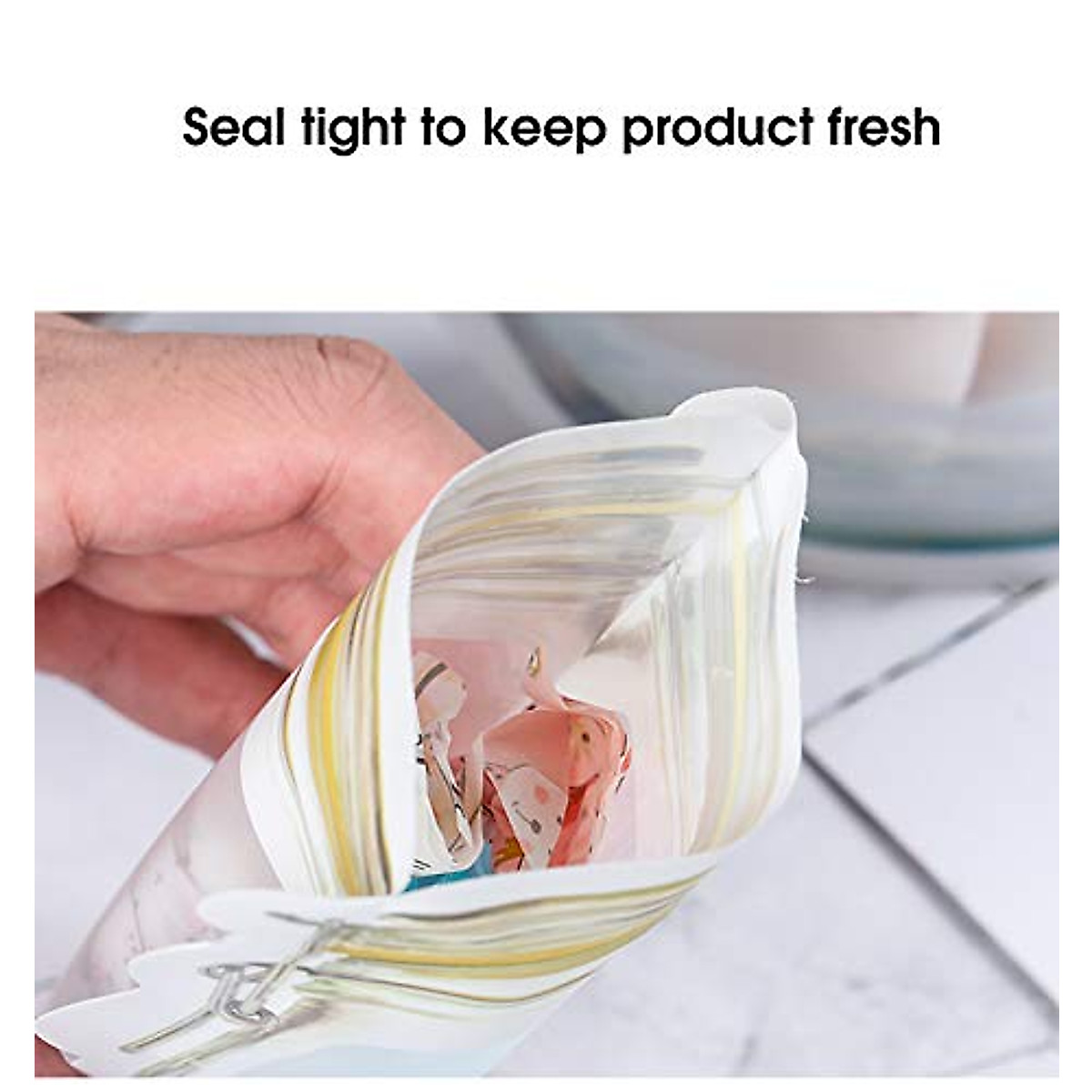 Reusable Mylar Storage Bags, 32 Ziplock Sealing Food Preserve Mason Jar Bags, Easy to fill and seal, Moisture proof, Transparent matte, Smooth edges, Sizes Large, Medium, Small