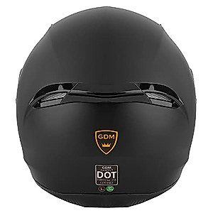 GDM Motorcycle Helmet with Bluetooth Headset - Medium (Matte Black, with Clear & Tinted Shields)