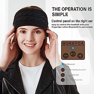 BORAYDA Bluetooth Headband, HD Stereo, Built-in Microphone, Workout, Running, Sports, Men/Women Gift
