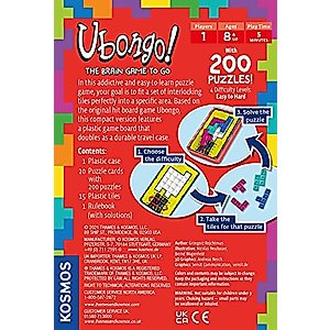 Ubongo The Brain Game to Go | Thames & Kosmos | Fast-Paced, Addictive, and Easy-to-Learn | Convenient Self Contained Carrying Case | Solo Geometric Puzzle Game | for Ages 8 and Up